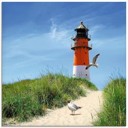 Artland Glasbild &raquo;Am Leuchtturm&laquo; Geb&auml;ude 1 Stk. tlg. in verschiedenen Gr&ouml;&szlig;en blau Glas