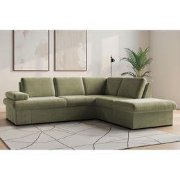Sit & More sit&more Ecksofa &raquo;Moreno L-Form, B: 238 cm&laquo; mit Armteilverstellung, optional Bettfunktion gr&uuml;n 100% Polyester