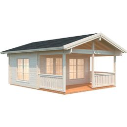 Palmako Gartenhaus &raquo;Ferienhaus A_gneta&laquo; inklusive Fu&szlig;boden beige Massivholz