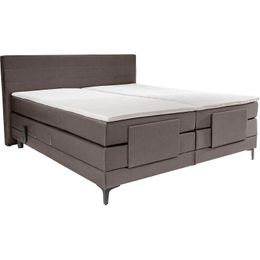 Alina Boxspringbett &raquo;Powell&laquo; inkl. Motor, Matratze und Topper, in unterschiedlichen Ausf&uuml;hrungen braun Samt DMO (100% Polyester)