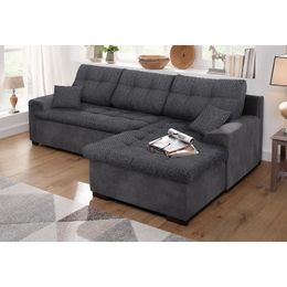 Home Affaire Ecksofa &raquo;F&ouml;hr L-Form&laquo; wahlweise mit Bettfunktion schwarz 100% Polyester Luxus-Microfaser/Struktur;100% Polyester PRIMABELLE /Webstoff;100