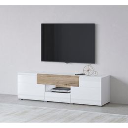 OTTO home Lowboard &raquo;Toledo,Breite 159cm, trendige TV-Schrank mit dekorative Fr&auml;sungen&laquo; TV-Board ohne Beleuchtung, TV-Kommode mit viel Stauraum wei&szlig; 
