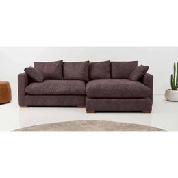 Home Affaire Ecksofa &raquo;Coray&laquo; Breite 266 cm, extra weich und kuschelig, mit Federn und Daunen braun 100% Polyester
