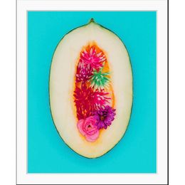 queence Bild &raquo;Jonathan&laquo; Essen Figuren Kunst Lebensmittel Obst Obst Bilder 1 Stk. tlg. HD Premium Poster-Druck inkl. Holzrahmen bunt Acrylglas, Holz, 