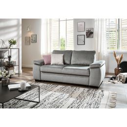 Die PlanBar Schlafsofa &raquo;MP-PD19021&laquo; mit L&auml;ngsschl&auml;ferfunktion 140x210 cm grau 100% Polyester