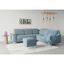 Sit & More sit&more Ecksofa &raquo;Sinatra L-Form&laquo; optional mit Kopfteilverstellung und Armteilfunktion blau 90% Polyester, 10% Polyamid