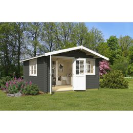 Nordic Holz Gartenhaus &raquo;Norderney 3&laquo; mit breitem Einstieg und Doppelfenster gr&uuml;n Massivholz