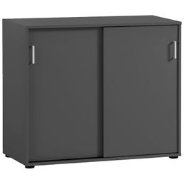Welltime Aktenschrank &raquo;Baku&laquo; 100x63 cm, Schiebet&uuml;ren, Made in Germany grau FSC -zertifizierter Holzwerkstoff