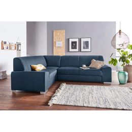 DOMO collection Ecksofa &raquo;Anzio in kubischer Formensprache, flache Armlehnen, L-Form&laquo; Wahlweise mit Bettfunktion und Federkern f&uuml;r hohen Sitzkomfort 