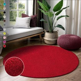 Sanat Hochflor-Teppich &raquo;LOCA&laquo; rund 30 mm H&ouml;he Wohnzimmer, Langflor, Shaggy, Schlafzimmer rot Kunstfaser