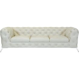 Home Affaire Chesterfield-Sofa &raquo;Amaury&laquo; aufw&auml;ndige Knopfheftung, moderne Chesterfield Optik, Fu&szlig;farbe w&auml;hlbar beige Struktur (100% Polyester9;