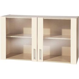 Wiho-K&uuml;chen wiho K&uuml;chen Glash&auml;ngeschrank &raquo;Kiel&laquo; Front mit Glaseinsatz beige