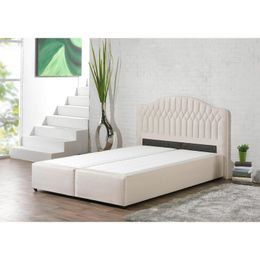 Maintal Boxspringbett in diversen Ausf&uuml;hrungen beige Seitliche Einfassung Unterbox und Obermatratze: Mikrovelours (100% Polyester);Spiegelfl&auml;che der Unterbox 