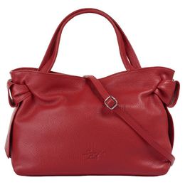 Samantha Look Damen Henkeltasche echt Leder, Made in Italy rot