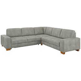 Home Affaire Ecksofa &raquo;Puccini L-Form&laquo; mit Federkern, Sitztiefenverstellung, Kontrastnaht grau Luxus-Microfaser Lederoptik (100% Polyester);Luxus-