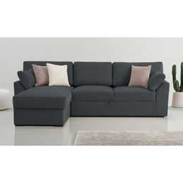 Home Affaire Ecksofa &raquo;Citry&laquo; Breite 246 cm, Chenille, Bettfunktion, Bettkasten, L-Form grau 100% polyester