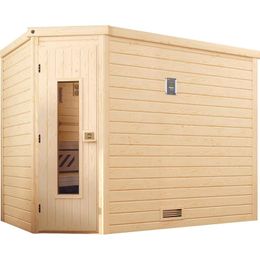 Weka Sauna &raquo;Turku&laquo; Set, 7,5 kW-Ofen mit digitaler Steuerung beige