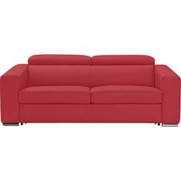 Egoitaliano Schlafsofa &raquo;Cabiria, Design und super Sitz- und Liegekomfort&laquo; Sofa inkl. Schlaffunktion, Kopfteile verstellbar, mit Metallf&uuml;&szlig;en rot