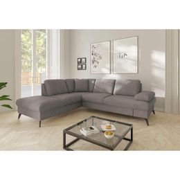 Sit & More sit&more Ecksofa &raquo;Morris Jubi L-Form, B: 238 cm&laquo; mit Armteilfunktion & 1 Zierkissen, optional Bettfunktion grau 100% Polyester
