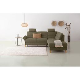 Home Affaire Ecksofa &raquo;Westerland L-Form&laquo; Federkern-Polsterung, wahlweise mit Bettfunktion, Bettkasten gr&uuml;n 100% Polyester