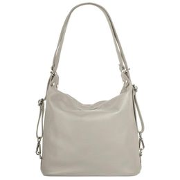 Samantha Look Damen Shopper echt Leder, Made in Italy grau