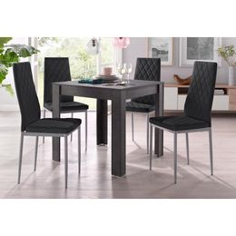 OTTO home Essgruppe 5 Stk. tlg. mit Tisch in schieferfarben, Breite 80 cm grau