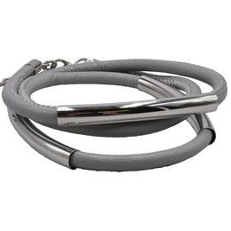 Steuer Damen Armband &raquo;Kunstleder grau Karabiner&laquo;