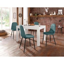 OTTO home Essgruppe Set, 5 Stk. tlg. mit Esstisch 120 cm breit blau