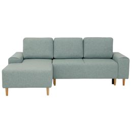 Home Affaire Ecksofa &raquo;Samu L-Form&laquo; wahlweise mit Bettfunktion und Bettkasten gr&uuml;n Microfaser PRIMABELLE (100% Polyester);Samtoptik (100% Polyester);