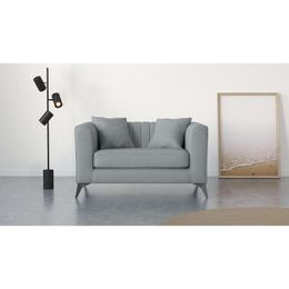 Home Affaire Loveseat &raquo;MATTHEW Loungesessel, Ma&szlig;e B/T/H: 130/86/74 cm&laquo; incl. Zierkissen, feine Steppung im R&uuml;cken, belastbar bis 200kg grau 100% 