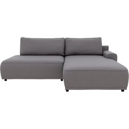 Trendmanufaktur Ecksofa &raquo;Fordon II, Schlafsofa mit Bettkasten, Couch in L-Form, Breite 250 cm&laquo; in Struktur LUMOS, 3D-Effekt, anthrazit, Armlehne 