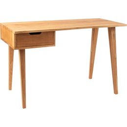 Andas Schreibtisch &raquo;Ringebu&laquo; B/T/H: 120/55/75 cm, aus Eichenholz, FSC zertifiziert, mit Schublade, Breite 120 cm beige