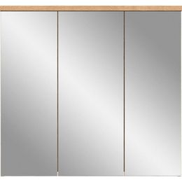 Welltime Badezimmerspiegelschrank &raquo;Dolo, Breite 80 cm, 3 Spiegelt&uuml;ren, 9 F&auml;cher, 6 Einlegeb&ouml;den&laquo; 1 Stk. tlg. Badm&ouml;bel, Badschrank, Schrank, 