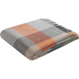Biederlack Plaid &raquo;Britta&laquo; im Karo-Look, Kuscheldecke orange Wolle