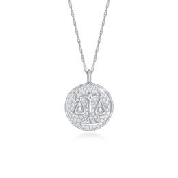 Elli Herren Kette mit Anh&auml;nger &raquo;Sternzeichen Waage Astro M&uuml;nze Antik 925 Silber&laquo; silber