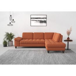 Sit & More sit&more Ecksofa &raquo;Westham L-Form&laquo; mit Ottomane, mit oder ohne Bettfunktion, Bettkasten, Verstellung orange 90% Polyester 10%Polyamid