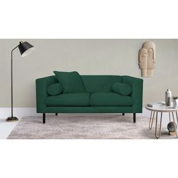 Home Affaire 2-Sitzer &raquo;Lillibeth Designsofa mit Wellenunterfederung, Ma&szlig;e B/T/H: 155/74/83 cm&laquo; Zierkissen als Wendekissen, in Samtoptik oder Cord gr&uuml;n