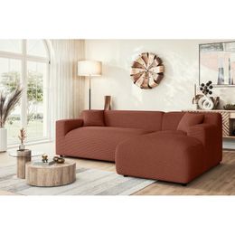 Home Affaire Ecksofa &raquo;LILLIANA Designsofa, L-Form mit Recamiere rechts/links bestellbar&laquo; L-Form mit Wellenunterfederung, Ma&szlig;e B/T/H: 256/160/76 cm 