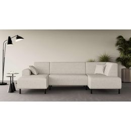 Home Affaire Wohnlandschaft &raquo;ARROS U-Form mit Wellenunterfederung, Ma&szlig;e B/T/H: 300/163/81 cm&laquo; incl. Zierkissen, mit Recamiere links/rechts bestellbar,