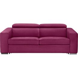 Egoitaliano Schlafsofa &raquo;Cabiria, Design und super Sitz- und Liegekomfort&laquo; Sofa inkl. Schlaffunktion, Kopfteile verstellbar, mit Metallf&uuml;&szlig;en pink