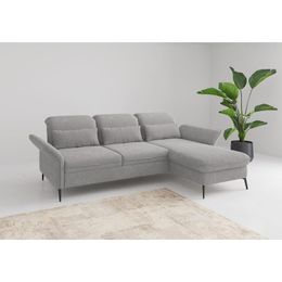 Sit & More sit&more Ecksofa &raquo;Emely, inkl. Sitztiefenverstellung&laquo; wahlweise mit Bettfunktion,Bettkasten,Kopf- & Armteilverstellung grau 100% Polyester