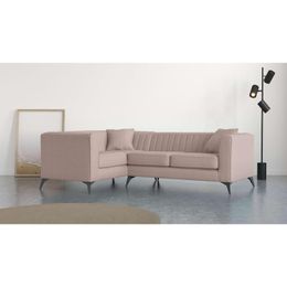 Home Affaire Ecksofa &raquo;MATTHEW L-Form ideal f&uuml;r kleine R&auml;ume, Ma&szlig;e B/T/H: 240/167/74 cm&laquo; elegantes Designsofa, Steppung im R&uuml;cken, incl. Zierkissen 