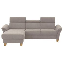 Home Affaire Ecksofa &raquo;Conville L-Form&laquo; Federkern, wahlweise mit Bettfunktion und Bettkasten bzw. Stauraum grau 100% Polyester