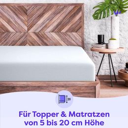 Spannbettlaken &raquo;100% Baumwolle - Superweiches Bettlaken f&uuml;r Matratzen von 5 bis 20cm&laquo; Rutschfest & Blickdicht - 90x200, 140x200, 160x200, 180x200 