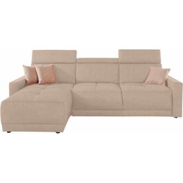 DOMO collection Ecksofa &raquo;Ava mit moderner Sitzheftung & toller Doppelnaht, komfortabel, L-Form&laquo; mit Recamiere, inkl. Federkern, wahlweise mit 