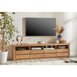 OTTO home Lowboard &raquo;Silkeborg&laquo; sch&ouml;ne grifflose Optik,Breite 180 cm braun Holz teilmassiv