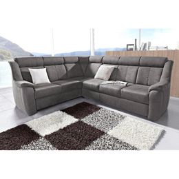 Sit & More sit&more Ecksofa &raquo;Basel L-Form&laquo; wahlweise mit Relaxfunktion grau Altara Nubuck , Luxus-Microfaser (100% Polyester;PRIMABELLE -Microfaser, Luxus-