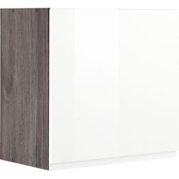 KOCHSTATION H&auml;ngeschrank &raquo;KS-Virginia&laquo; 57 cm hoch, 60 cm breit, 1 T&uuml;r, Einlegeboden, hochwertige MDF-Fronten wei&szlig; Holzwerkstoff