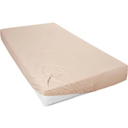 Primera Spannbettlaken &raquo;Mako-Feinjersey Spannbetttuch&laquo; Geeignet f&uuml;r Standardmatratzen bis 22 cm, 100% Baumwolle beige Mako-Jersey, Obermaterial: 100% 