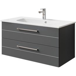 Waschtisch &raquo;Serie 6025 Mineralmarmor-Waschtisch mit Unterschrank, 97 cm breit&laquo; 2 Stk. tlg. Waschplatz mit 2 Schubladen, h&auml;ngend, verschiedene 